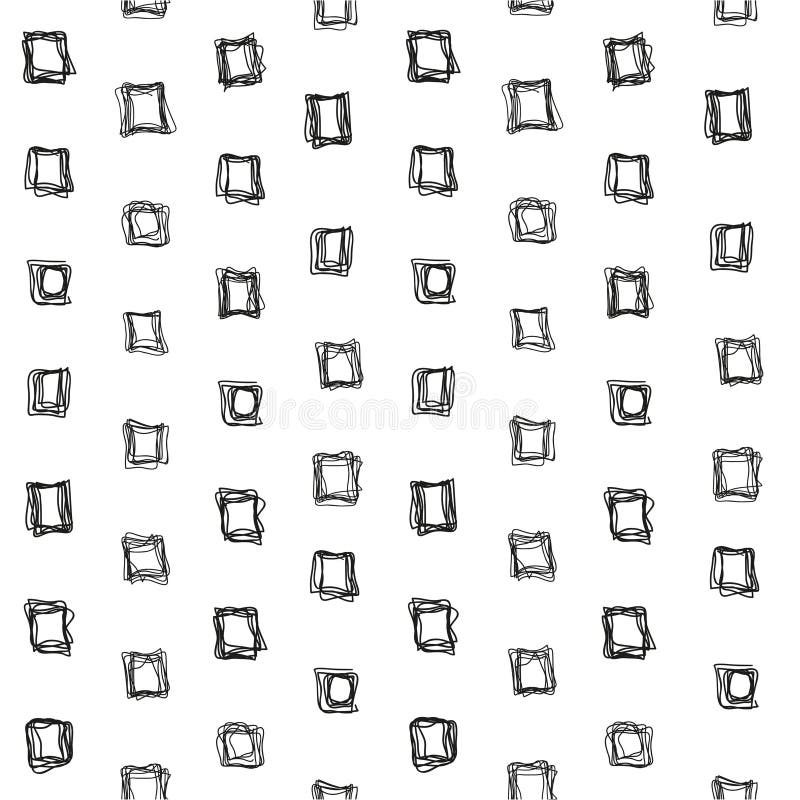 Seamless Pattern of Abstract Squares of Thin Black Lines Stock Vector ...