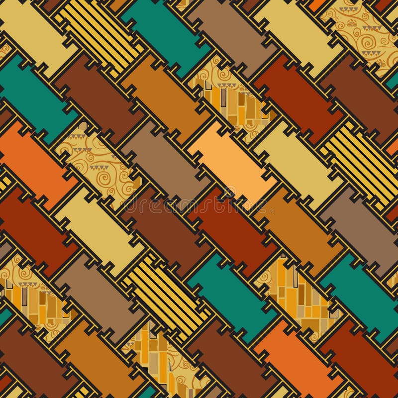 Seamless Pattern Abstract in Style Klimt Stock Vector - Illustration of ...