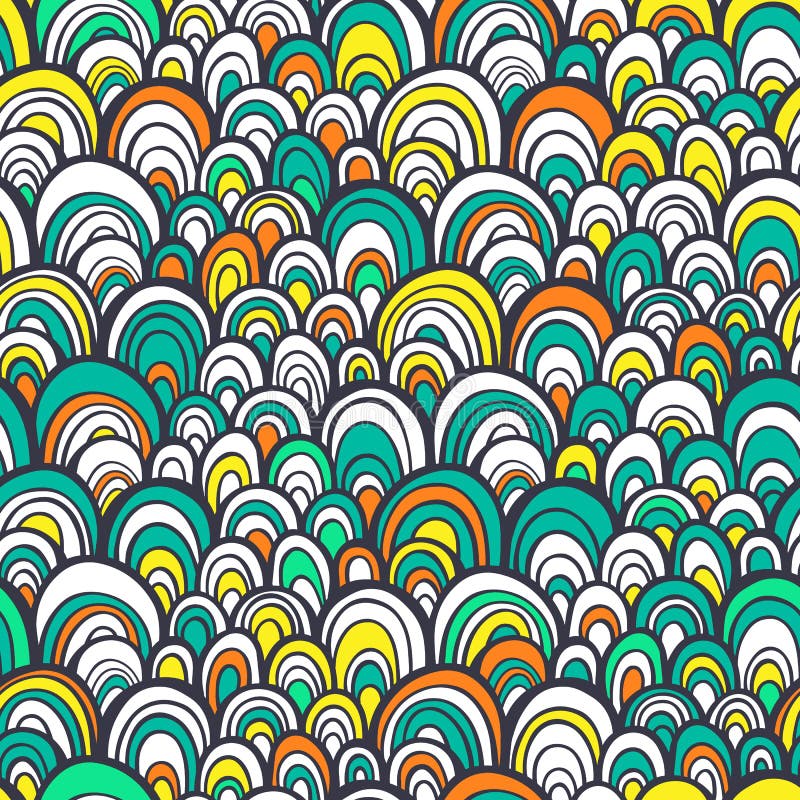 Seamless Pattern with Abstract Stylized Hand Drawn Scale Texture Stock ...