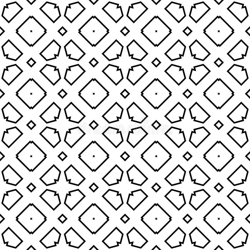 Abstract Thin Line Seamless Pattern. Linear Ornamental Geometric ...