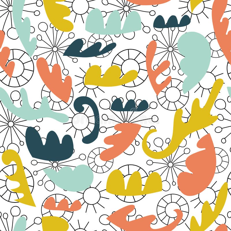 Abstract Seamless Pattern with Unusual Shapes. Stock Vector ...