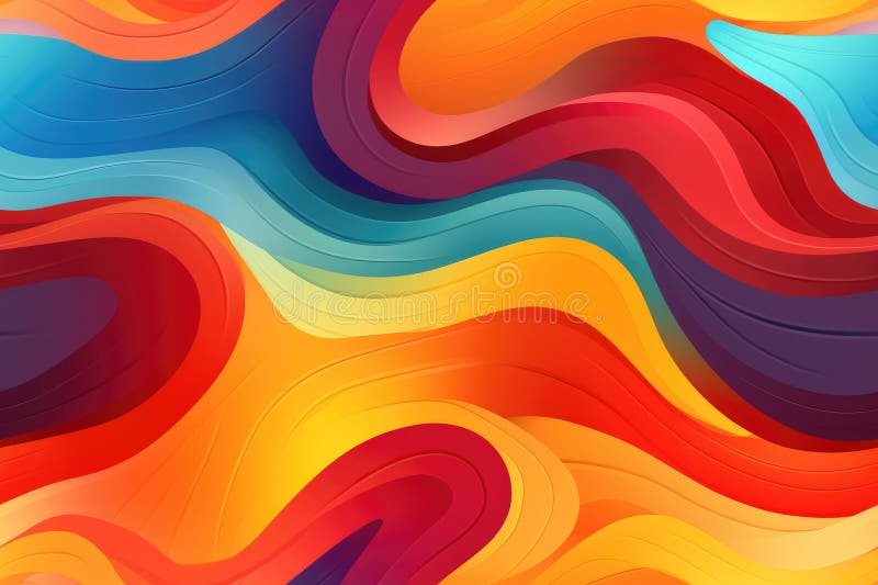Seamless Pattern with Abstract Waves and Spots. Illustration for ...