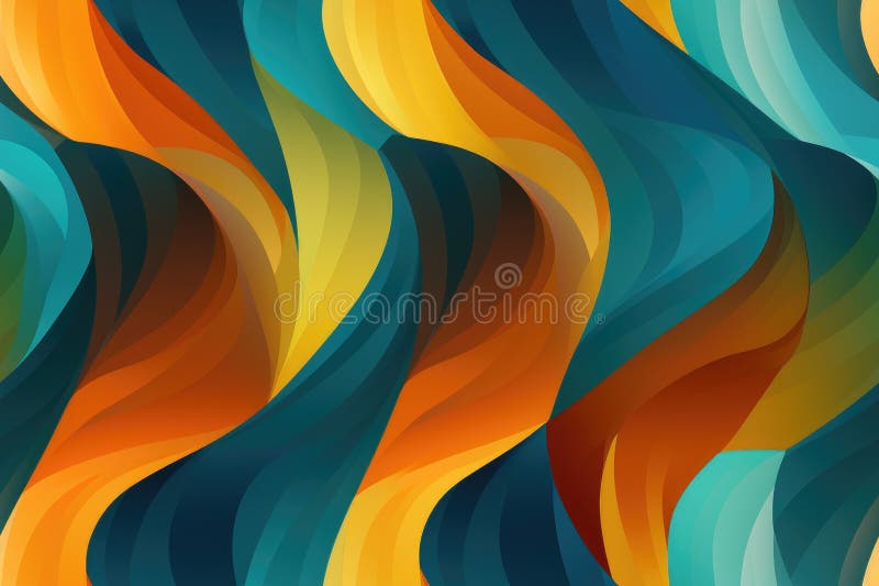 Seamless Pattern with Abstract Waves and Spots. Illustration for ...