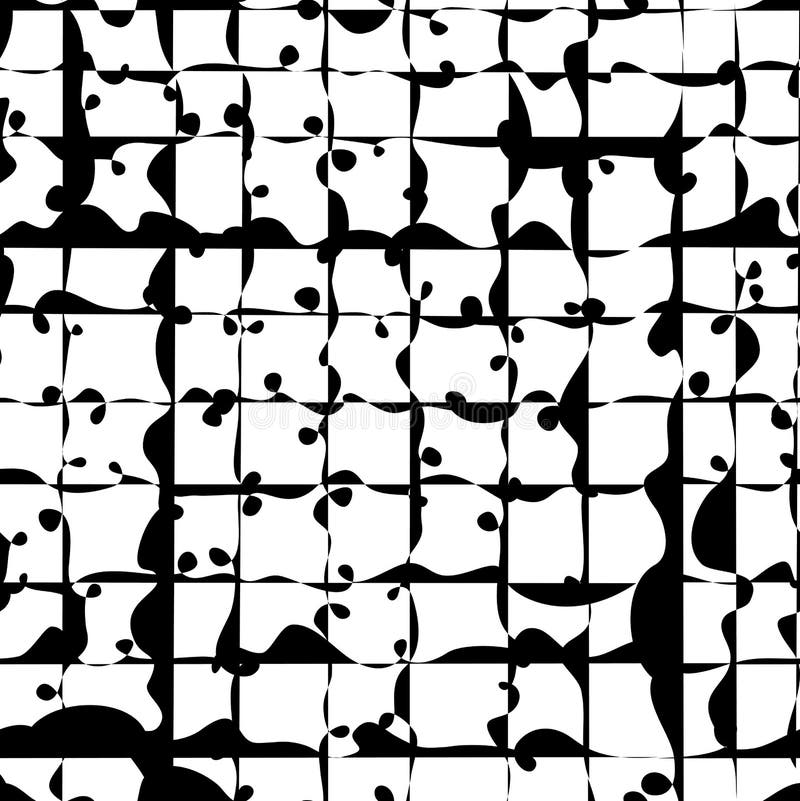 Seamless Pattern with Abstract Wavy Tiles. Hand Drawn Vector ...