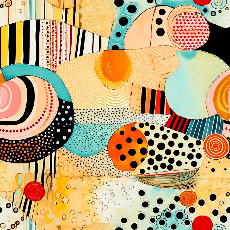 Seamless Pattern with Abstract Whimsical Intricate Shapes. Textile ...