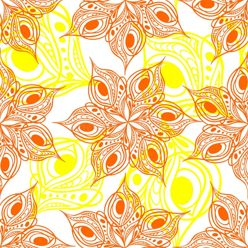 Seamless Pattern of Abstract Yellow-red Graphic Elements on a White ...
