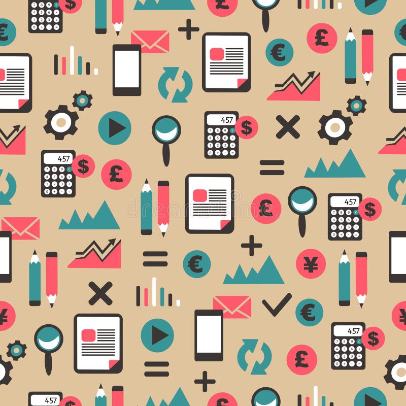 Seamless Pattern with Accountancy Equipment. Stock Vector ...