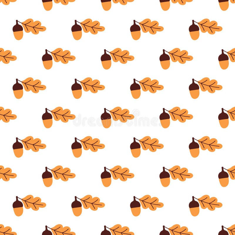 Seamless pattern of acorn stock vector. Illustration of dress - 156311719