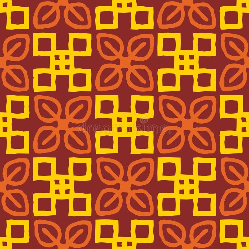 Seamless Pattern with Adinkra Symbols Stock Vector - Illustration of ...