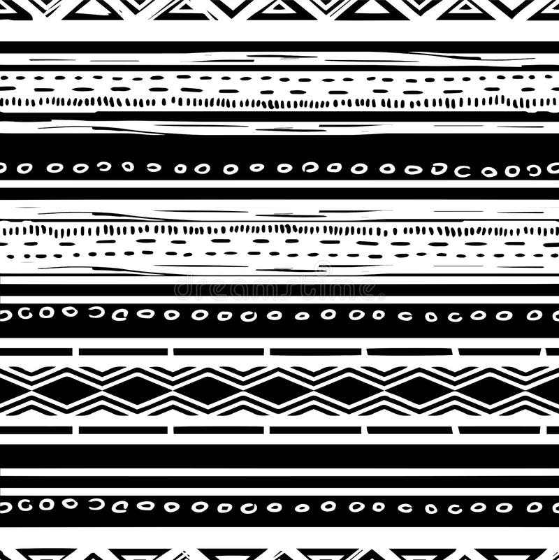 African Border Black And White