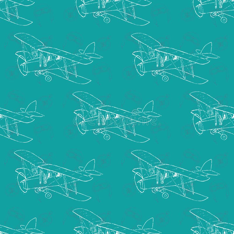 Seamless Pattern of Airplane Stock Vector - Illustration of pattern ...