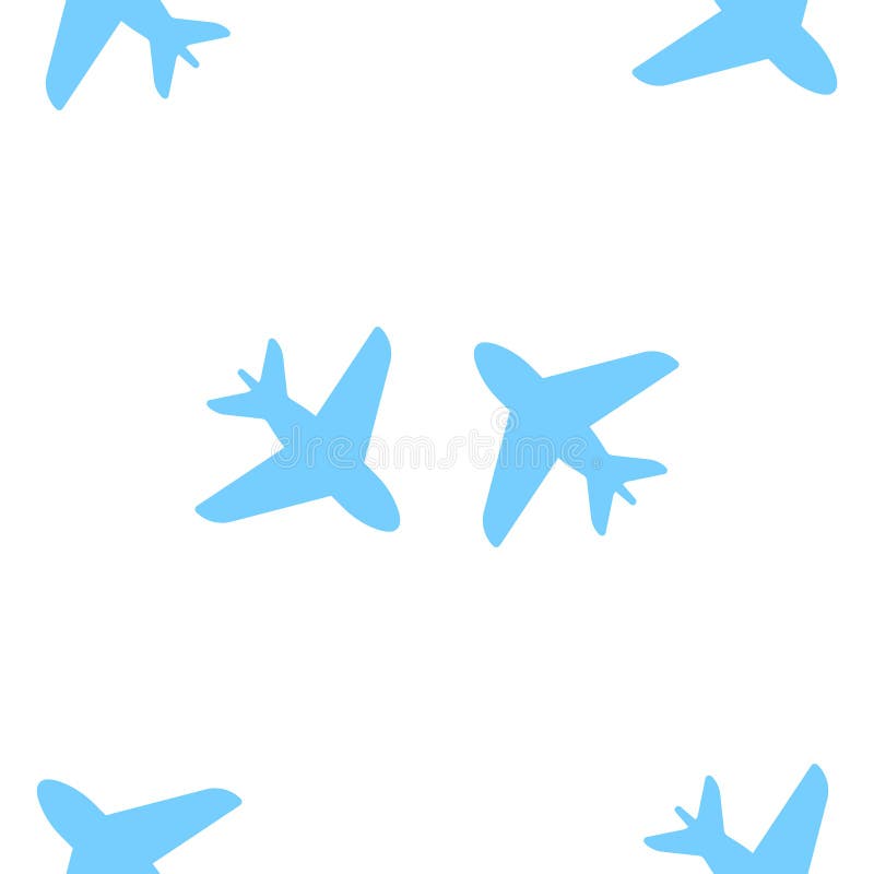 Seamless Pattern with Airplanes Flying Towards Each Other at Different ...