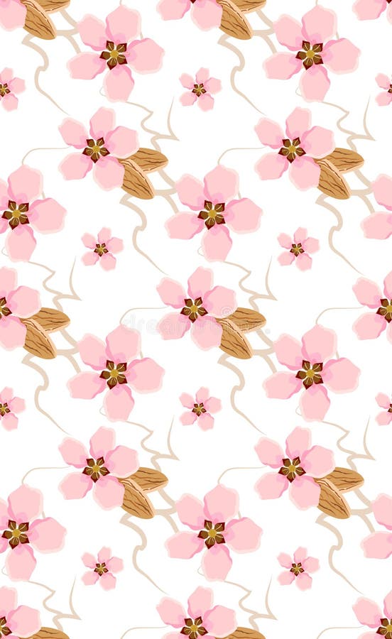 Seamless Pattern of Almonds Stock Vector - Illustration of almond ...