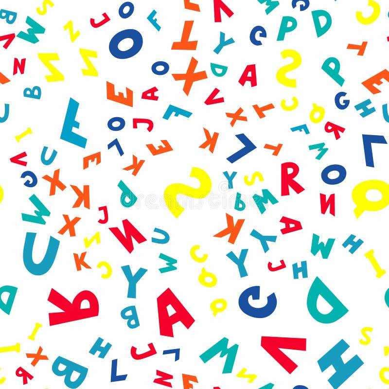 Seamless pattern alphabet stock vector. Illustration of book - 184726729