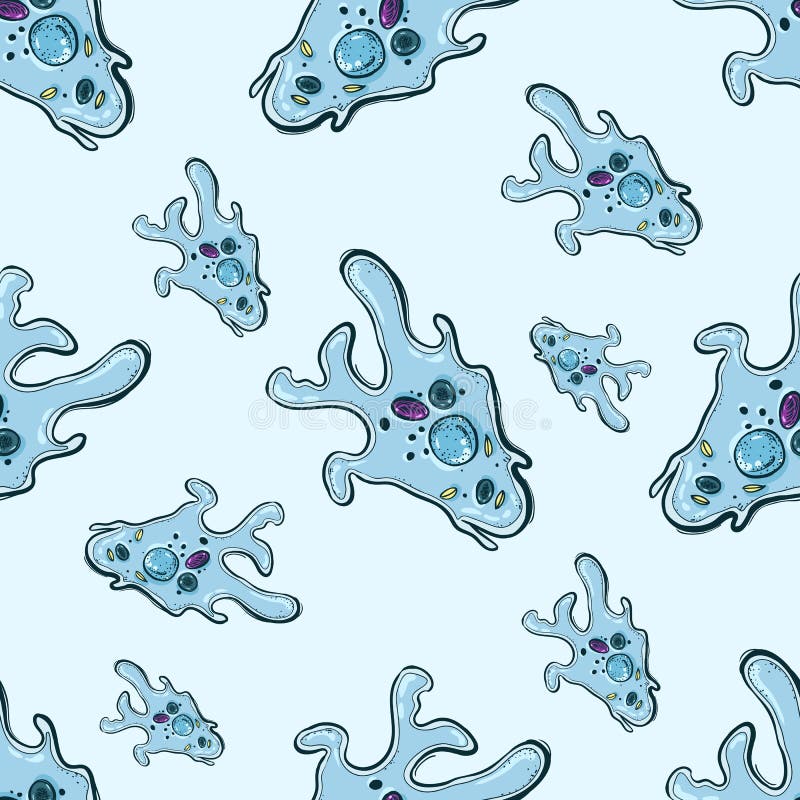 Seamless Pattern with Amoeba Stock Vector - Illustration of ...