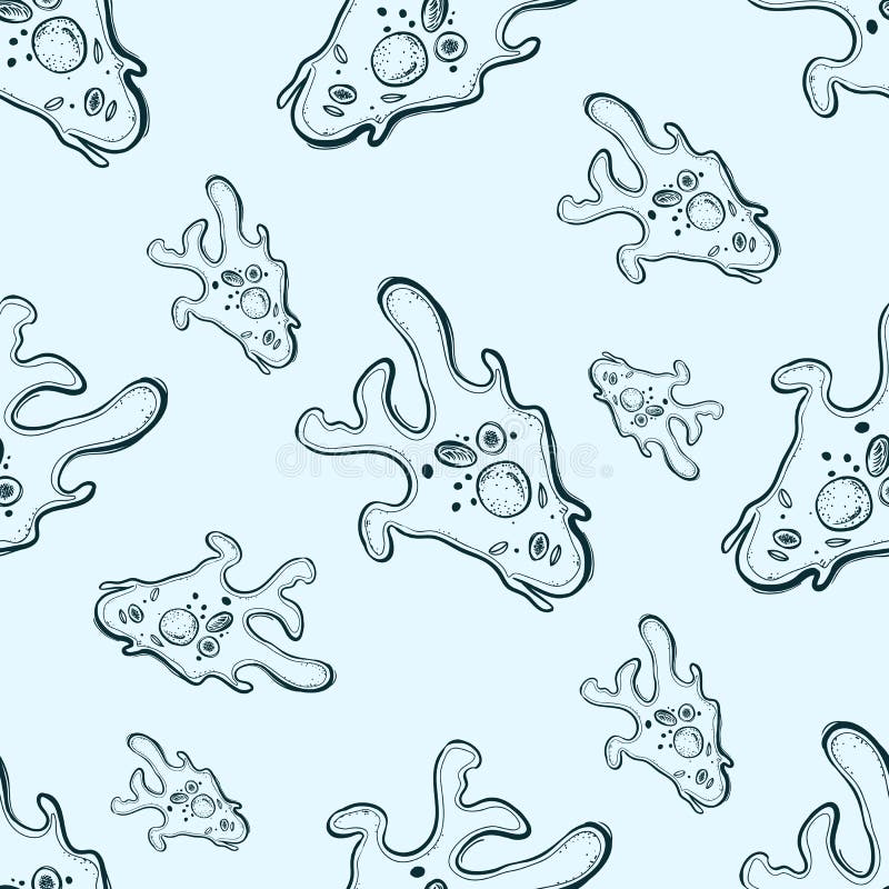 Seamless Pattern with Amoeba Stock Vector - Illustration of periodic ...