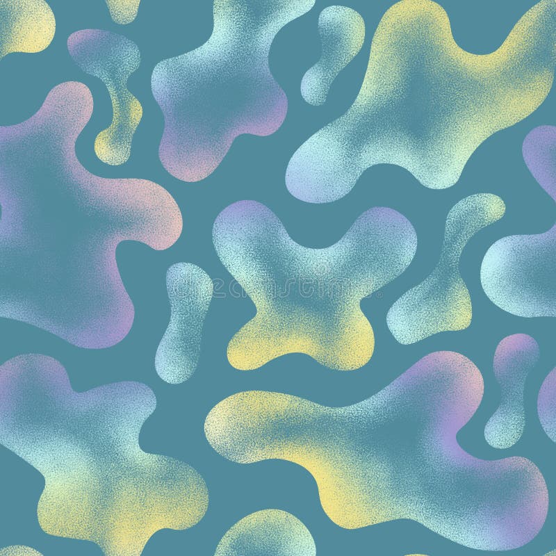 Seamless Pattern Amorphous Spots with Grainy Texture Gradient Blue ...
