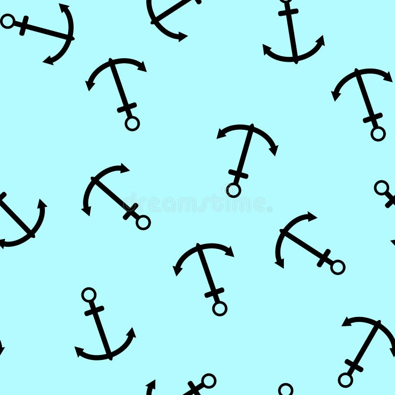 Seamless Pattern with Anchors Stock Vector - Illustration of nautical ...
