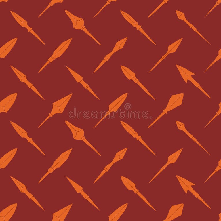 Seamless Pattern with Ancient Arrowheads Stock Vector - Illustration of arrowheads, american ...