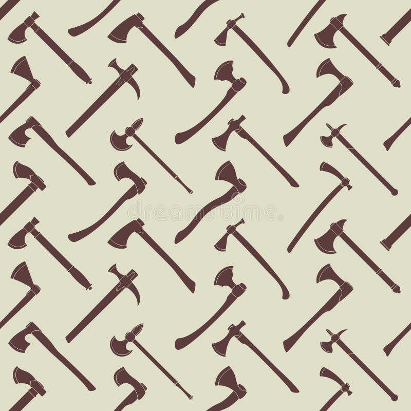Seamless Pattern with Ancient Battle Axes Stock Vector - Illustration ...