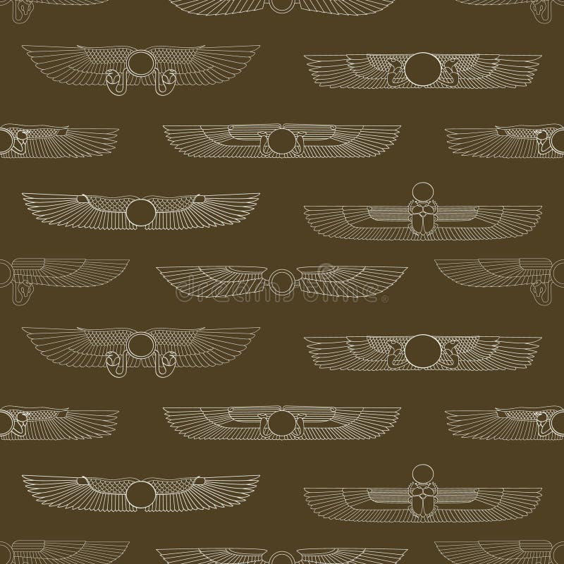 Seamless Pattern with Ancient Egyptian Symbol Wd Sun Stock Vector ...