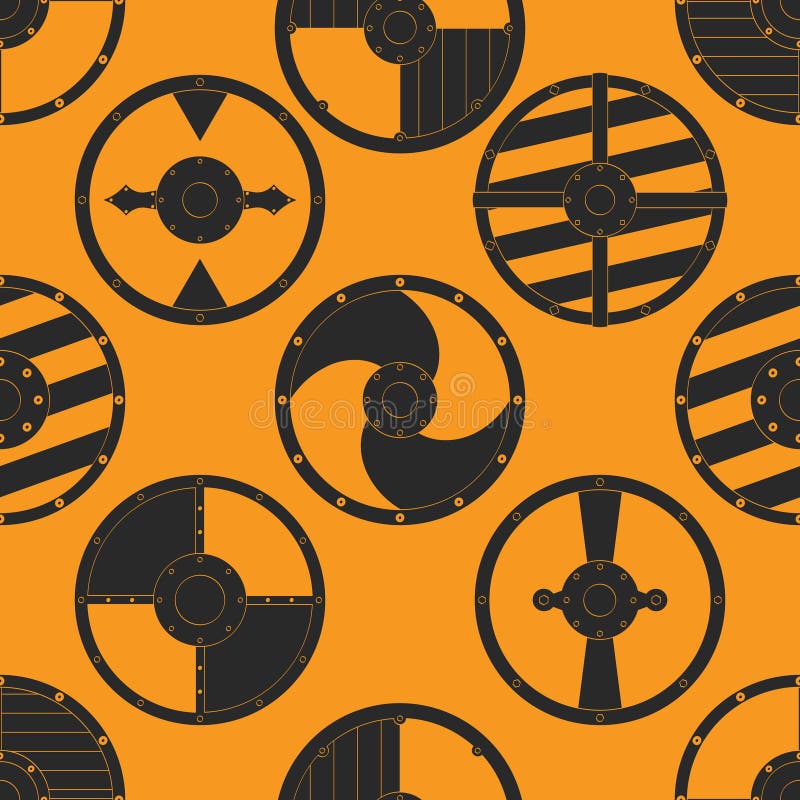 Seamless Pattern with Ancient Shields Stock Vector - Illustration of ...