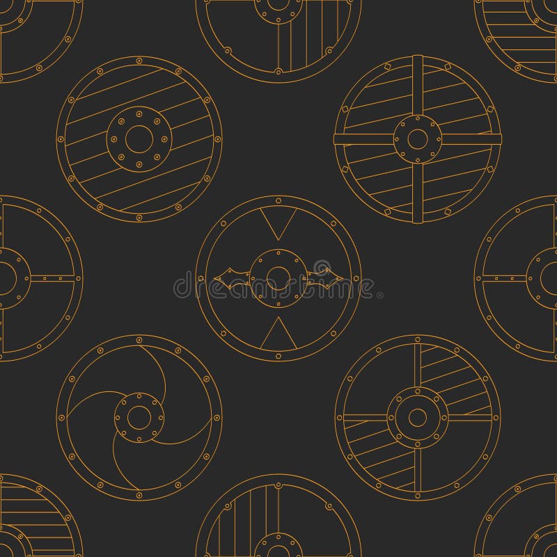 Seamless Pattern with Ancient Shields Stock Vector - Illustration of ...