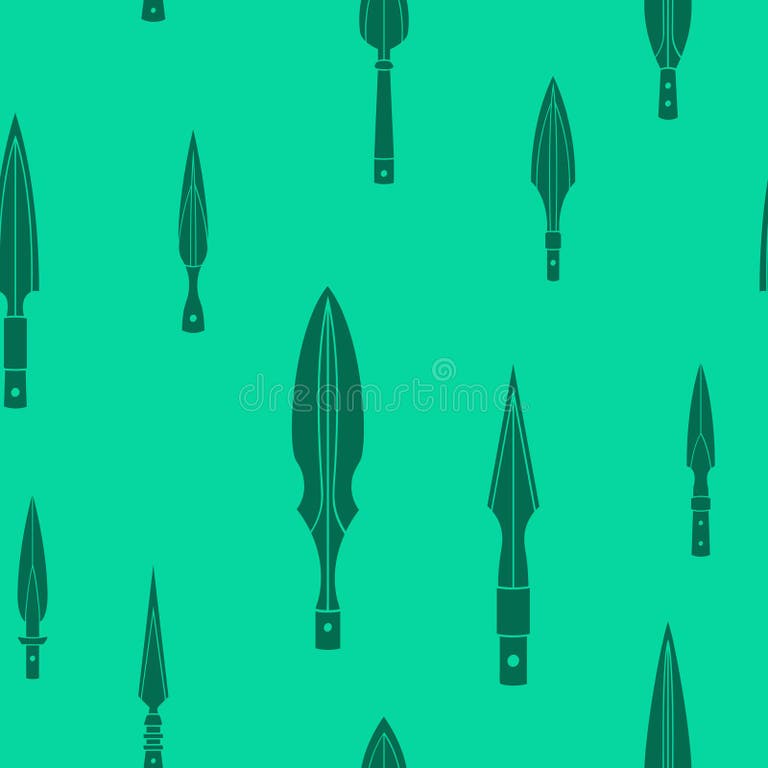 Seamless Pattern with Ancient Spearheads Stock Vector - Illustration of arrow, hunt: 233929134