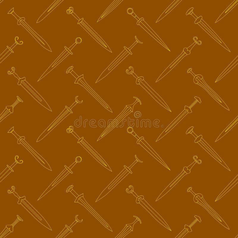 Seamless Pattern with Ancient Swords Stock Vector - Illustration of ...