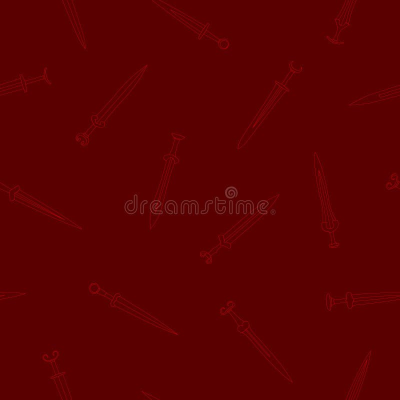 Seamless Pattern with Ancient Swords Stock Vector - Illustration of ...