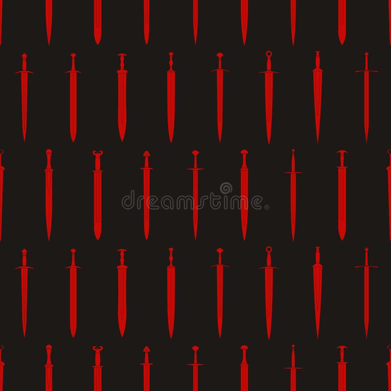 Seamless Pattern with Ancient Swords Stock Vector - Illustration of ...