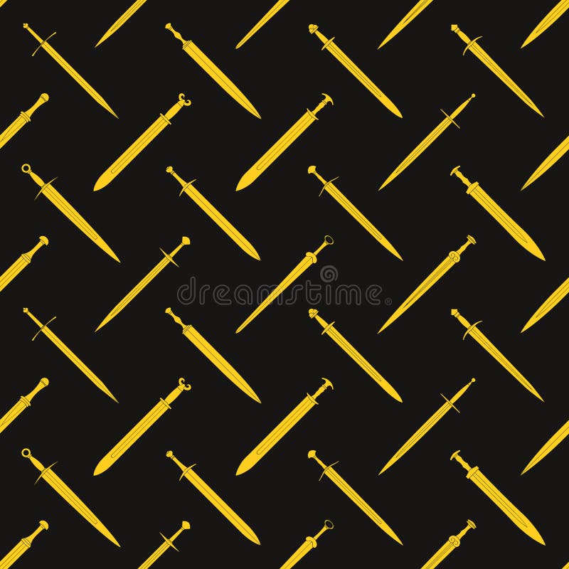 Seamless Pattern with Ancient Swords Stock Vector - Illustration of ...
