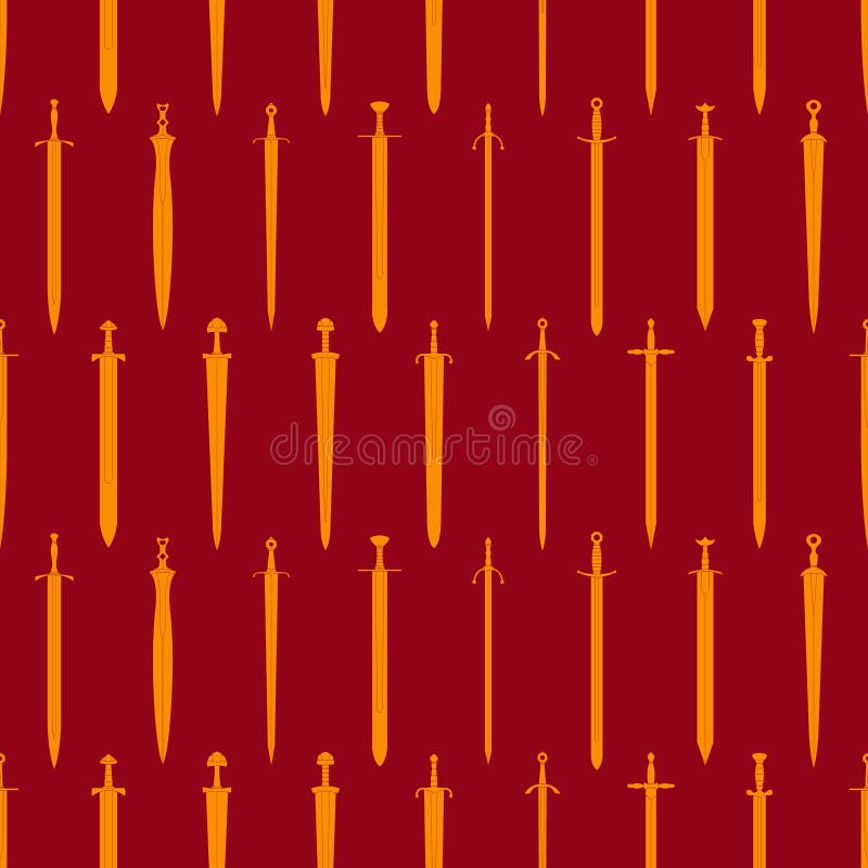 Seamless Pattern with Ancient Swords Stock Vector - Illustration of ...