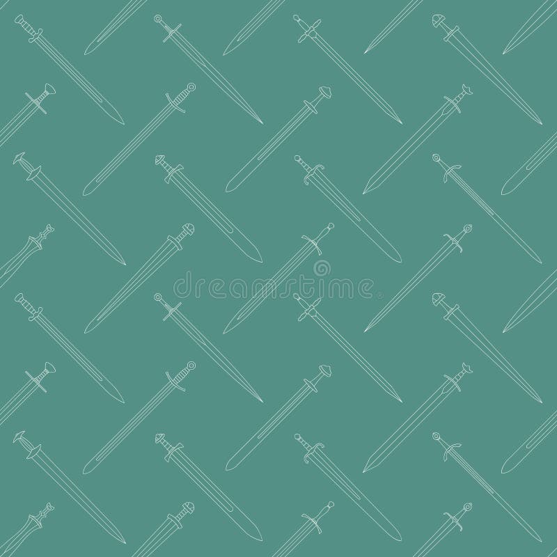 Seamless Pattern with Ancient Swords Stock Vector - Illustration of ...