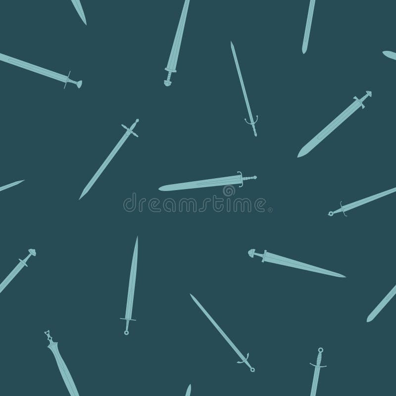 Seamless Pattern with Ancient Swords Stock Vector - Illustration of ...