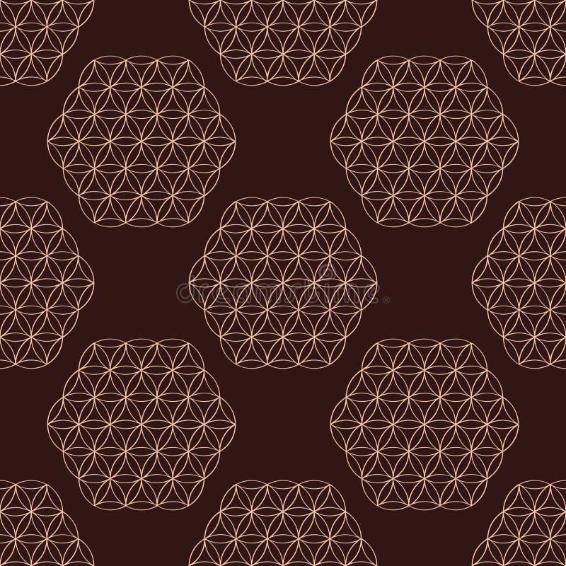 Seamless Pattern with Symbol Flower of Life Stock Vector - Illustration ...