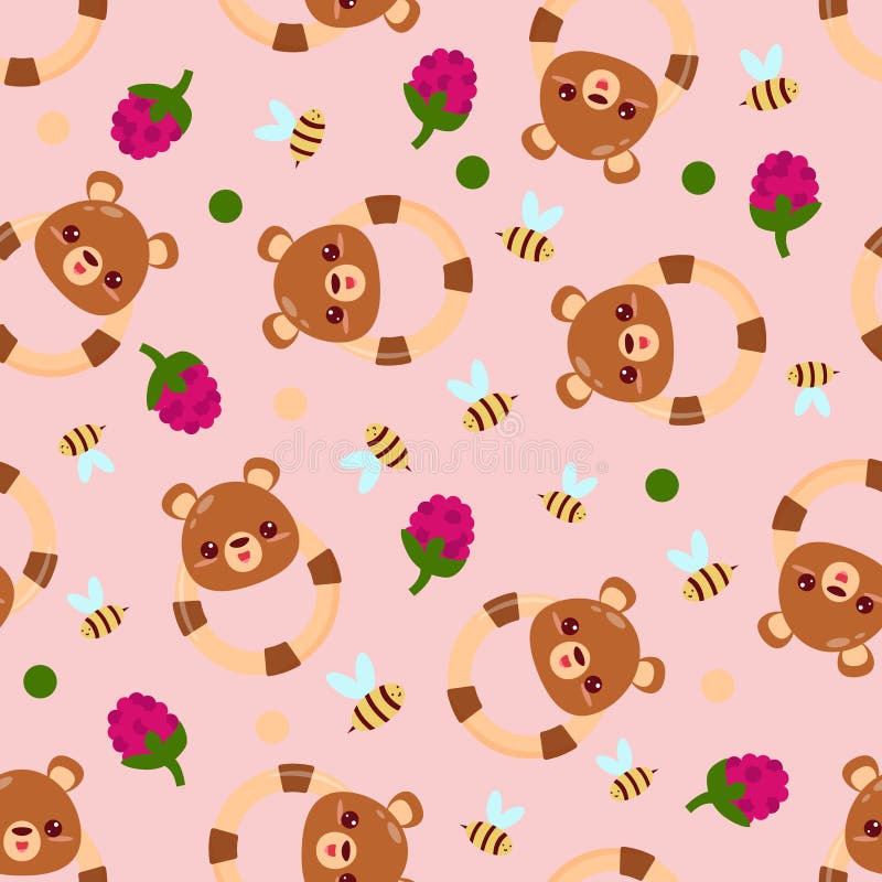 Seamless Pattern with Animals on a Pink Background. a Pattern with a ...