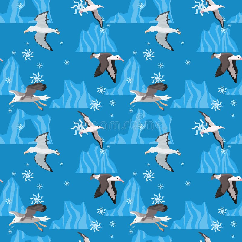 Seamless Pattern Antarctica and Snow. Albatross Stock Illustration ...