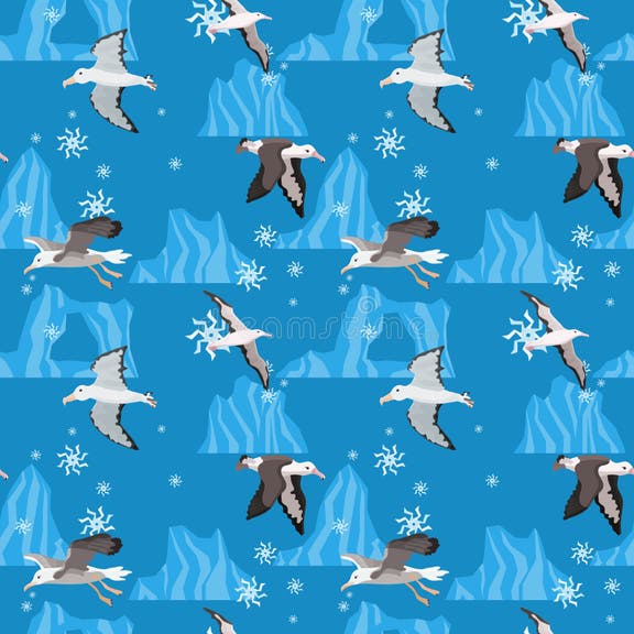Seamless Pattern Antarctica and Snow. Albatross Stock Illustration ...