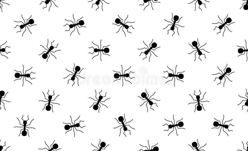 Seamless Pattern with Ants. Vector Illustration. Seamless Black Ants ...