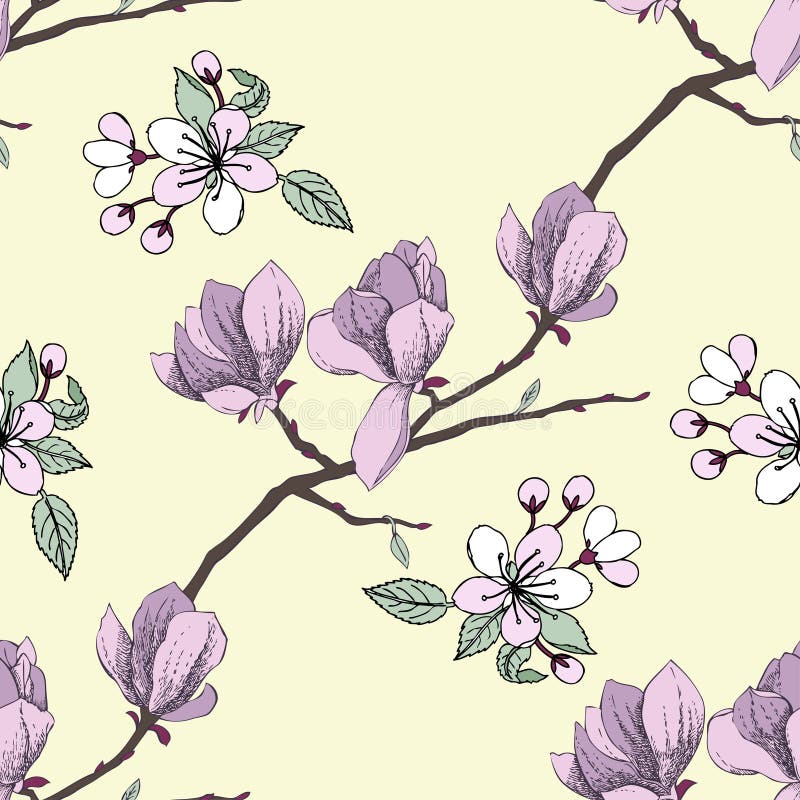 Seamless Pattern with Apple Tree_5 Stock Vector - Illustration of ...