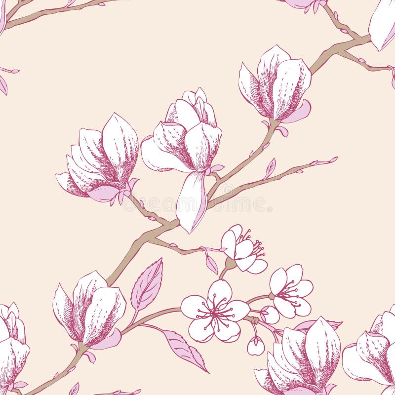 Seamless Pattern with Apple Tree Stock Vector - Illustration of painted ...