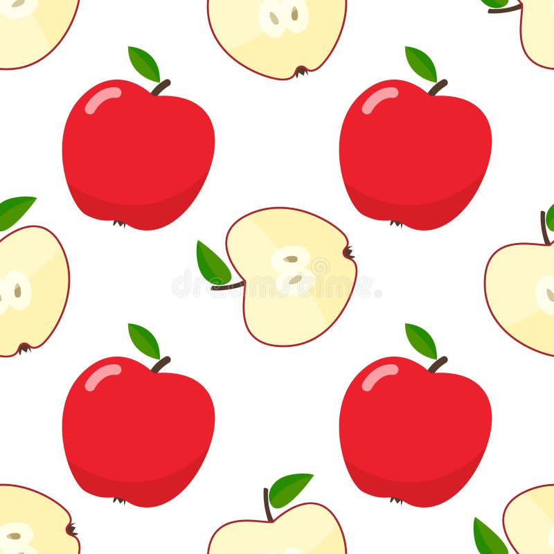 Seamless Pattern Of Apples Stock Vector Illustration Of Ripe 98522265