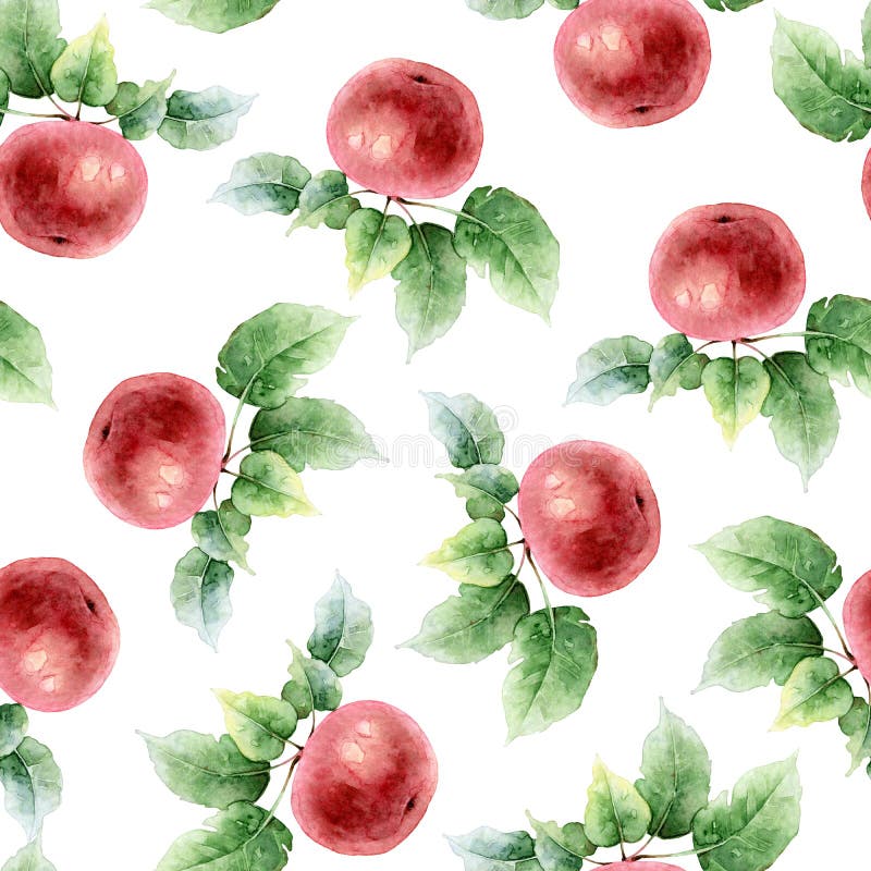 Seamless Pattern with Apples Stock Illustration - Illustration of fresh ...