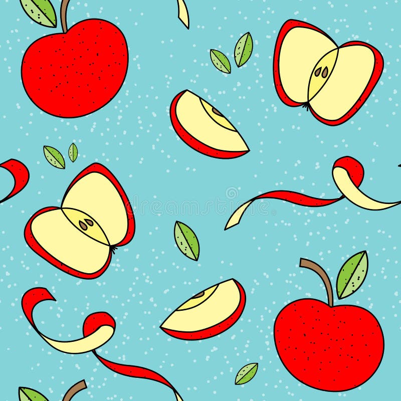 Seamless Pattern Apples Vector Stock Illustration - Illustration of backdrop, element: 127251697