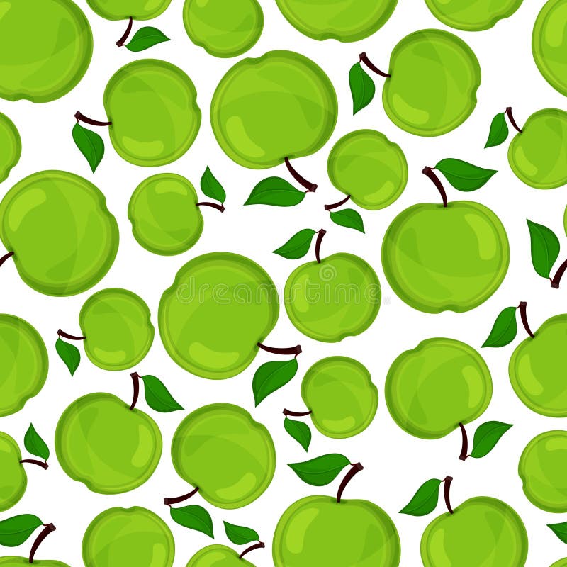 Seamless Pattern Of Apples Vector Illustration Stock Vector