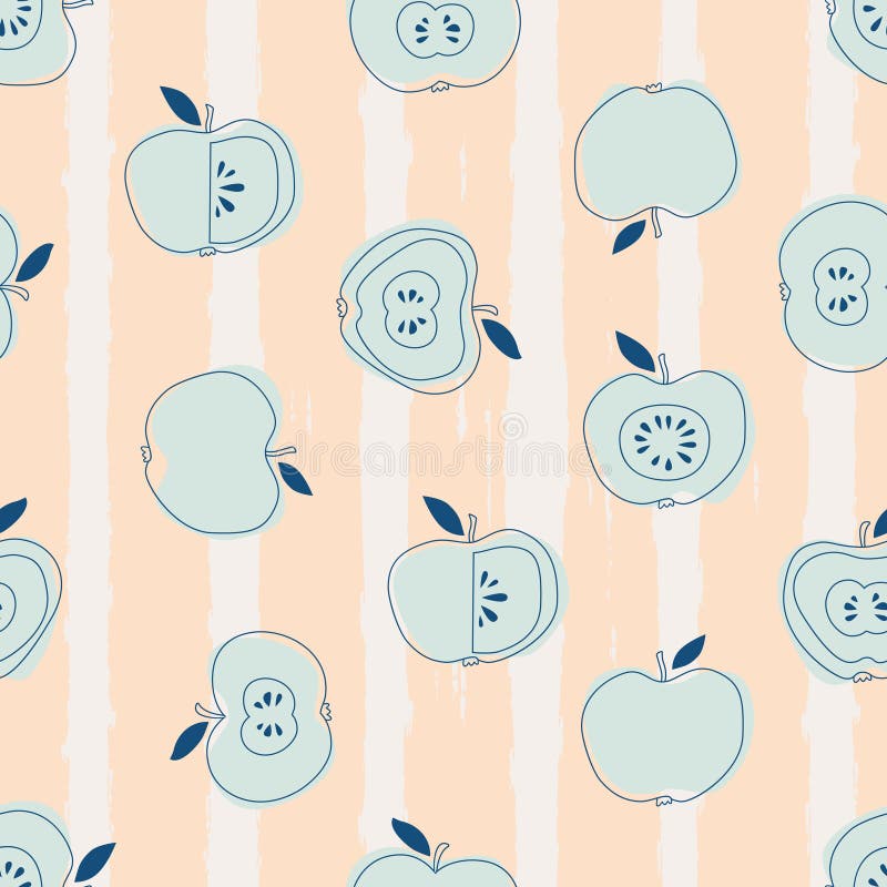 Seamless Pattern With Apples Stock Vector Illustration Of Fruit