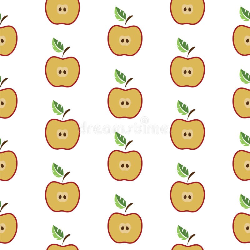 Seamless Pattern With Apples Stock Vector Illustration Of Mature