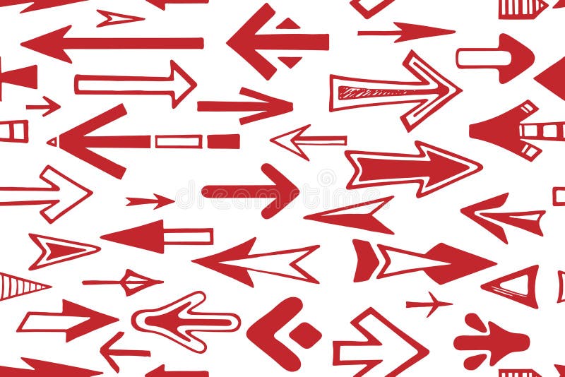 Seamless Pattern Arrow Pointers Red Color Stock Vector - Illustration ...