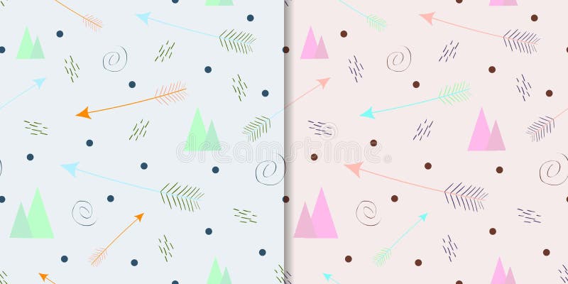 Seamless Pattern with Arrows. Boy and Girl Patterns. Stock Vector ...